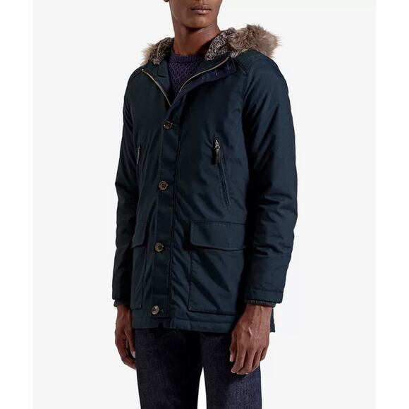 Ted Baker | Jackets & Coats | Ted Baker Geddes Parka Faux Fur Trim ...